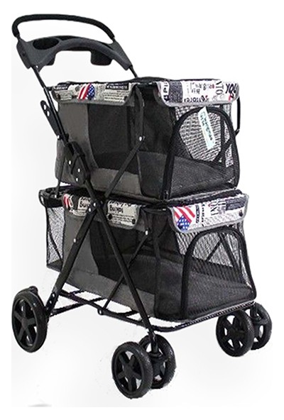 Zampa Twins Kedi & Köpek Arabası Gri, 51X85X100CM