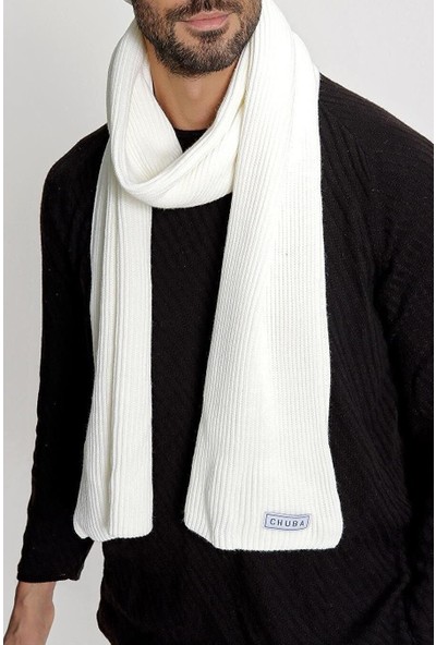 Chuba Erkek Selanik Örgü Triko Atkı Ekru 22W853 Chuba Erkek Selanik Örgü Triko Atkı Ekru 22W853