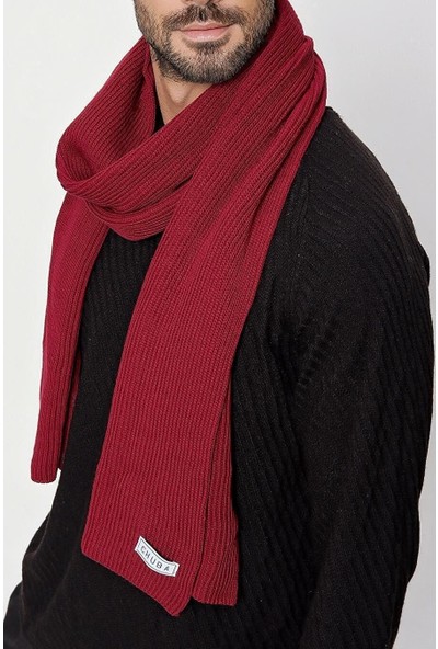 Chuba Erkek Selanik Örgü Triko Atkı Bordo 22W853 Chuba Erkek Selanik Örgü Triko Atkı Bordo 22W853