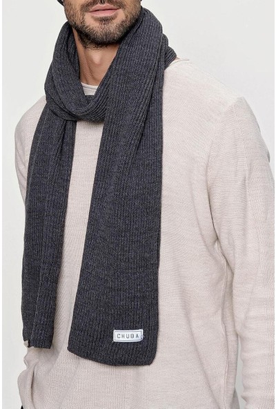 Chuba Erkek Selanik Örgü Triko Atkı Antrasit 22W853 Chuba Erkek Selanik Örgü Triko Atkı Antrasit 22W853