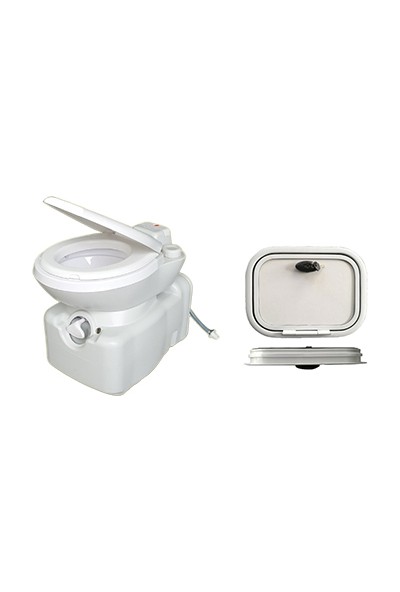 Porvaletti Kasetli Dönebilen Karavan Tuvalet 22L + Servis Kapağı Porvaletti Kasetli Dönebilen Karavan Tuvalet 22L + Servis Kapağı