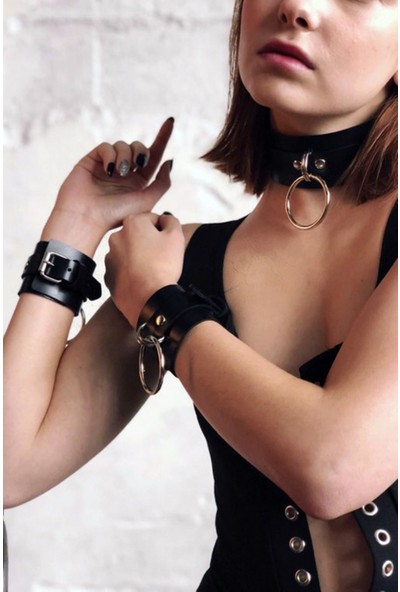 Angels Passion Fantezi Deri Tasma ve Bileklik Takım - APFT241