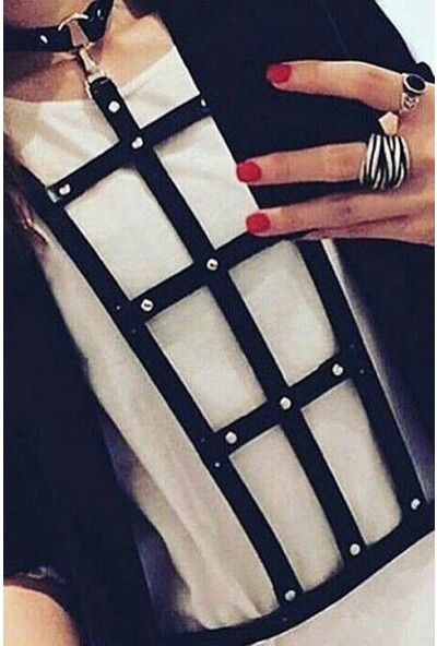 Angels Passion Dikdörtgen Detaylı Şık Deri Harness - Apft4 Angels Passion Dikdörtgen Detaylı Şık Deri Harness - Apft4