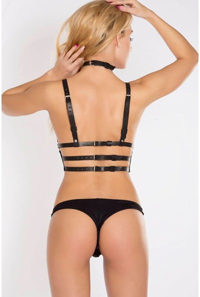 Angels Passion Deri 3 Sıralı Büstiyer Harness - APFT154 Angels Passion Deri 3 Sıralı Büstiyer Harness - APFT154