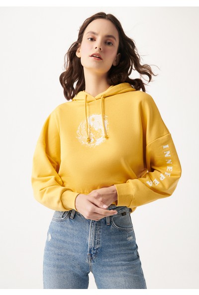 Mavi Kadın Kapüşonlu Sarı Sweatshirt 1610122-71339
