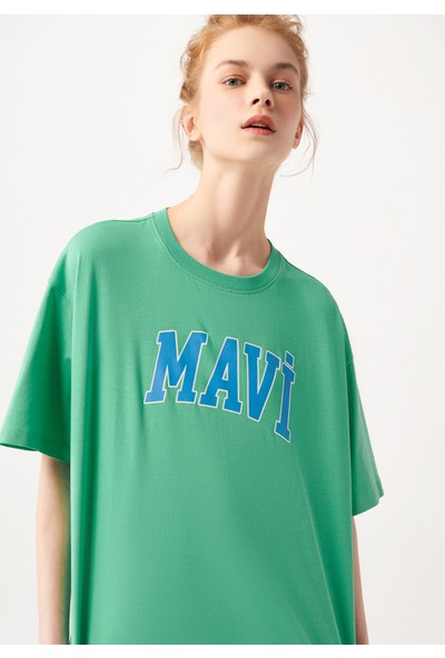 Mavi Kadın Mavi Logo Baskılı Yeşil Tişört 1600843-71792