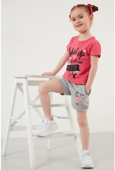 Lela Baskılı Beli Lastikli Pamuklu Şort Unisex Çocuk ŞORT 5952630