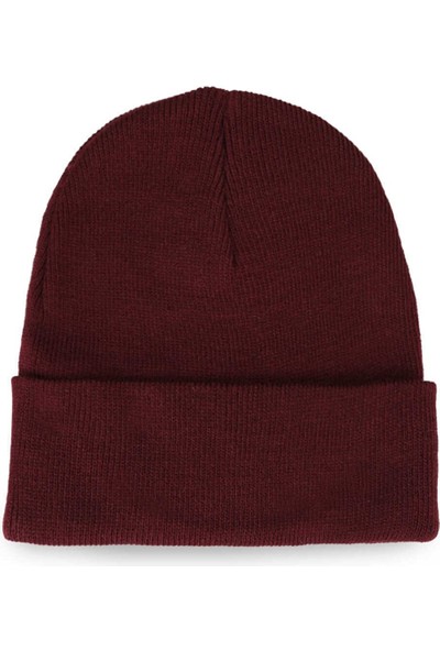 Eleven Market Bordo Basic Bere Bordo Düz Renk Bere Unisex