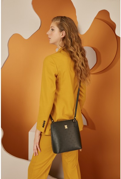 Pierre Cardin 05PO22Y1530-P S Kadın Print Siyah Çapraz Çanta