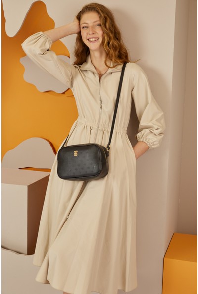 Pierre Cardin 05PO22Y1538-P S Kadın Print Siyah Çapraz Çanta