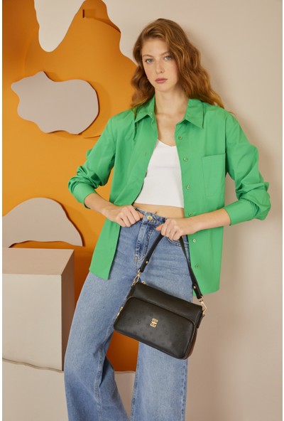 Pierre Cardin 05PO22Y1558-P S Kadın Print Siyah Çapraz Çanta