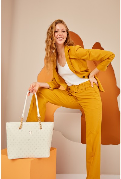 Pierre Cardin 05PO22Y1546-MN BY Kadın Beyaz Omuz Çantası
