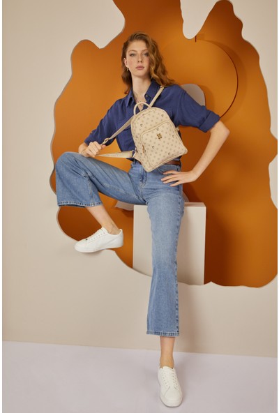 Pierre Cardin 05PO22Y1553-MN BJ Kadın Bej Sırt Çantası