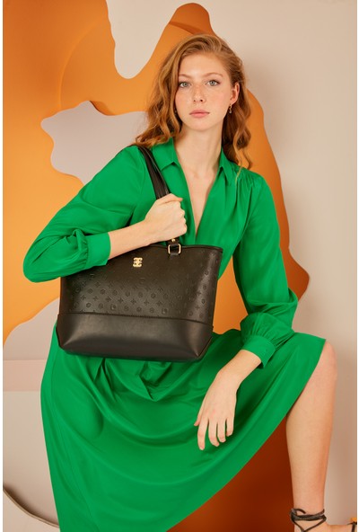 Pierre Cardin 05PO22Y1560-F S Kadın Floater Siyah Omuz Çantası