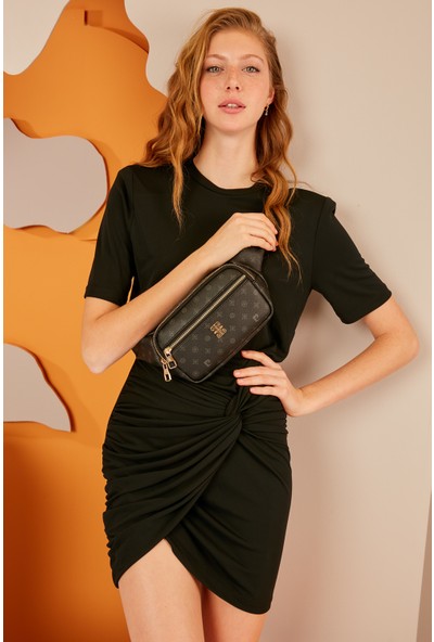Pierre Cardin 05PO22Y1568-MN S Kadın Siyah Bel Çantası