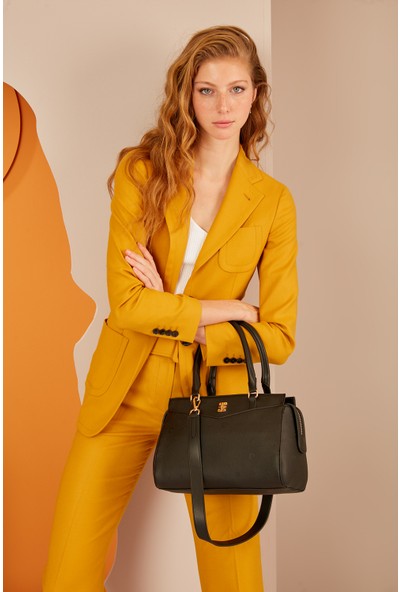 Pierre Cardin 05PO22Y1571-P S Kadın Print Siyah Uzun Askılı Kol Çantası