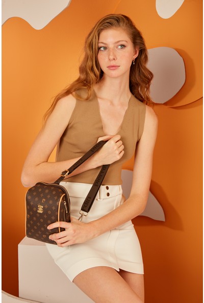 Pierre Cardin 05PO22Y1573-MN Kh Kadın Kahverengi Çapraz Çanta