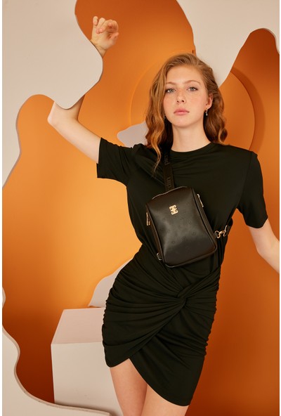 Pierre Cardin 05PO22Y1573-P S Kadın Print Siyah Çapraz Çanta