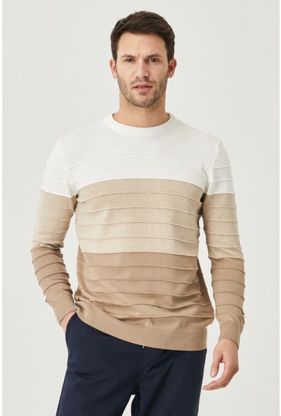 Altınyıldız Classics Standart Fit Bisiklet Yaka Desenli Triko Kazak