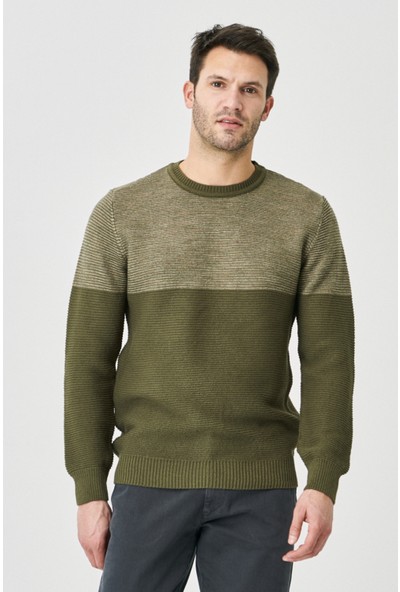 Altınyıldız Classics Standart Fit Bisiklet Yaka Desenli Triko Kazak