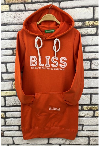 Asortik Kids Asortik Kız Çocuk Kapüşonlu Iki Iplik Şardonlu Tunik Sweatshirt