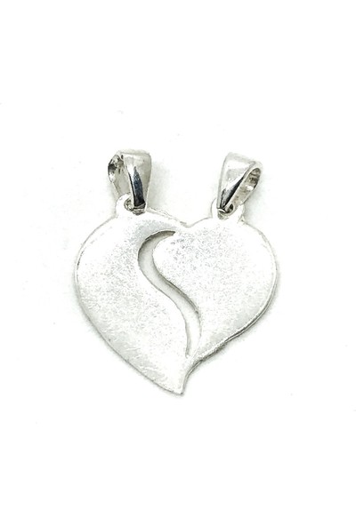 Nisa 925 Ayar Gümüş Kırılarak Paylaşılan Kalp Kolye Ucu