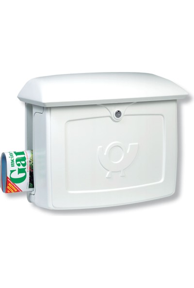 Adilon Malmö Burg-Wächter Gzaetelik Bölümlü Plastik Posta Kutusu Beyaz