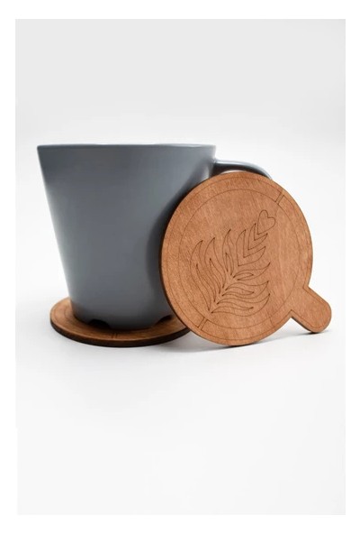 Kusva Ahşap 6'lı Bardak Altlığı - Cup