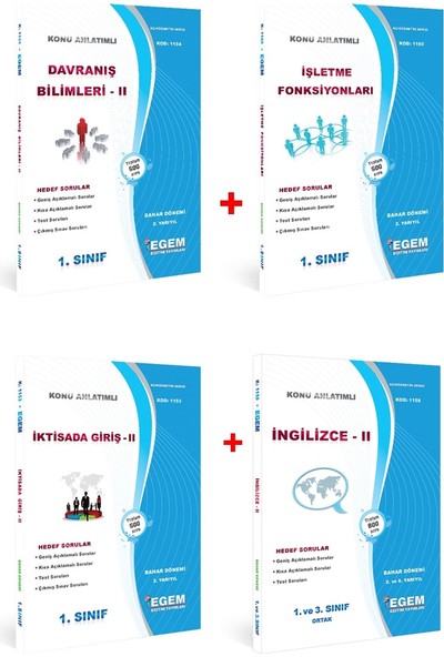 Egem Yayınları AÖF Işletme 1. Sınıf Bahar Dönemi 2. Dönem Konu Anlatımlı Soru Bankası (Ciltli) Egem Yayınları AÖF Işletme 1. Sınıf Bahar Dönemi 2. Dönem Konu Anlatımlı Soru Bankası (Ciltli)