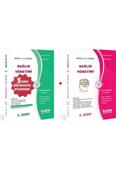 Egem Yayınları AÖF Sağlık Yönetimi 4. Sınıf 8. Dönem (Bahar) Konu Anlatımlı Soru Bankası (Ciltli)