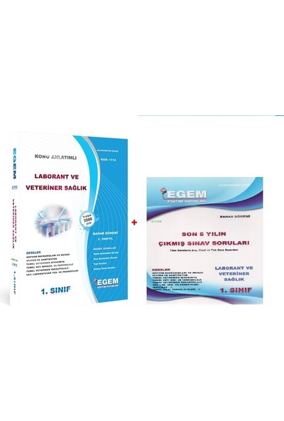 Egem Yayınları AÖF Laborant ve Veteriner Sağlık 1.. Sınıf 2. Yarıyıl Bahar Dönemi Konu Anlatımlı Soru+ Ç (Ciltli) Egem Yayınları AÖF Laborant ve Veteriner Sağlık 1.. Sınıf 2. Yarıyıl Bahar Dönemi Konu Anlatımlı Soru+ Ç (Ciltli)