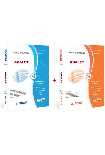 Egem Yayınları AÖF Adalet 1.. ve 2. Sınıf 2. ve 4. Yarıyıl Bahar Dönemi Konu Anlatımlı Soru Bankası (Ciltli)