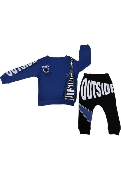 Saymoystar Kids Fermuar Baskılı Erkek Bebek 2li Takım Saymoystar Kids Fermuar Baskılı Erkek Bebek 2li Takım