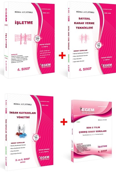 Egem Yayınları AÖF Işletme 4. Sınıf Bahar Dönemi 8. Dönem Konu Anlatımlı Soru Bankası + Çıkmış (Ciltli) Egem Yayınları AÖF Işletme 4. Sınıf Bahar Dönemi 8. Dönem Konu Anlatımlı Soru Bankası + Çıkmış (Ciltli)