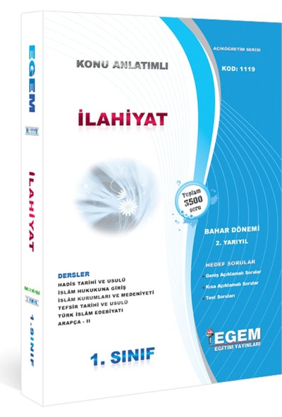 Egem Yayınları AÖF Ilahiyat 1. Sınıf Bahar Dönemi 2. Dönem Konu Anlatımlı Soru Bankası (Ciltli) Egem Yayınları AÖF Ilahiyat 1. Sınıf Bahar Dönemi 2. Dönem Konu Anlatımlı Soru Bankası (Ciltli)