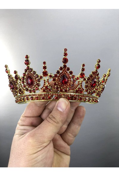 Hobigram Kırmızı Gold Marie Kına ve Gelin Tacı Hobigram Kırmızı Gold Marie Kına ve Gelin Tacı