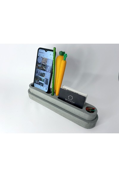 Beton Evi Dekoratif Tasarım Ofis Masa Üstü Beton Kalemlik