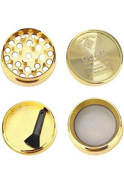 Dreamliner H324 40MM Altın Rengi Kahve Herbal Öğütücüsü Parçalayıcı Grinder Mıknatıslı Toz Bölmeli