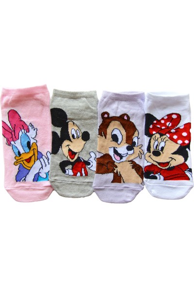 London Socks Çizgi Film Karakterli 4'lü Kokulu Babet Çorap