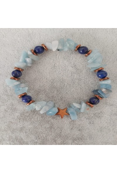 Hera Takı Atölyesi Akuamarin & Lapis Lazuli Doğal Taş Bileklik Hera Takı Atölyesi Akuamarin & Lapis Lazuli Doğal Taş Bileklik
