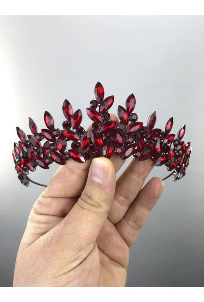 Hobigram Bordo Sara Model Kına ve Gelin Tacı