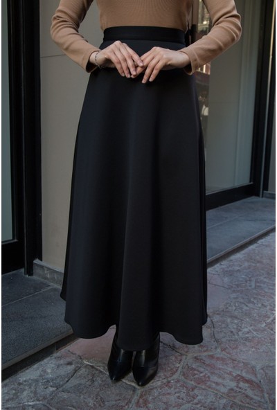 Hera Fashion Siyah Kloş Etek Hera Fashion Siyah Kloş Etek