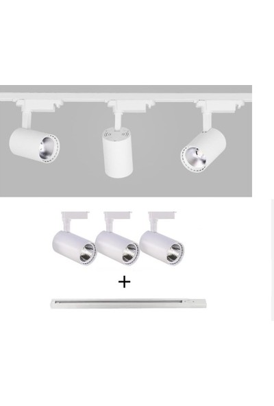 Seka Beyaz Kasa 30W 3 Adet Ray Spot 1 Adet Ray(1mt) Mağaza Vitrin Ev Ofis Dekoratif Aydınlatma Seka Beyaz Kasa 30W 3 Adet Ray Spot 1 Adet Ray(1mt) Mağaza Vitrin Ev Ofis Dekoratif Aydınlatma