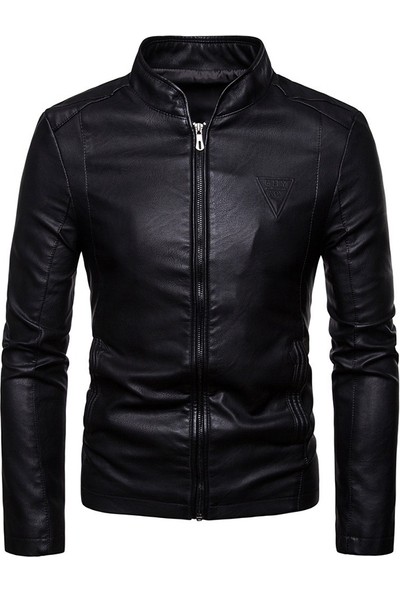 Chance Petcastle Erkek PU Deri Ceket - Siyah (Yurt Dışından) Chance Petcastle Erkek PU Deri Ceket - Siyah (Yurt Dışından)