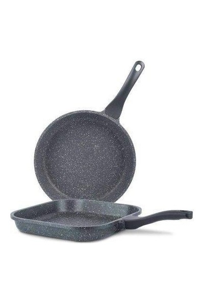 Thermoad 2'li Parça Ø28YUVARLAK - 28 Kare Tava Set - Gri Thermoad 2'li Parça Ø28YUVARLAK - 28 Kare Tava Set - Gri