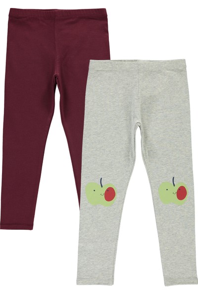 Civil Girls Kız Çocuk Uzun Tayt 3-7 Yaş Gri-Bordo Civil Girls Kız Çocuk Uzun Tayt 3-7 Yaş Gri-Bordo