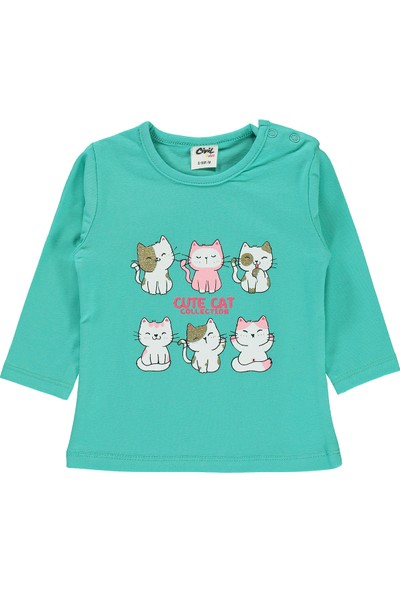 Civil Baby Kız Bebek Sweatshirt 6-18 Ay Mint Yeşili