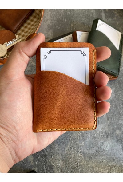 Bretya Deri Avuç Içi Kartlık - Camel