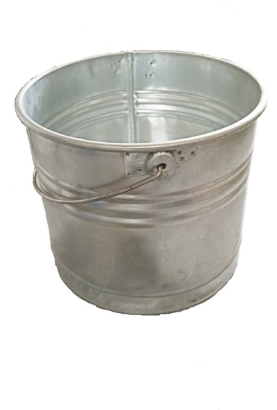 Öz Öncü Metal Galvaniz Su Kovası 27 cm Yuvarlak Su, Süt Kovası