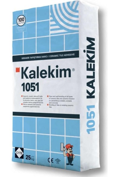 Kalekim 1051 Seramik Yapıştırma Harcı 25 kg Gri Kalekim 1051 Seramik Yapıştırma Harcı 25 kg Gri